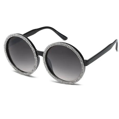 JANIS OCEAN LENS DOUBLE RHINESTONE RIM SUNGLASSES | PIEX