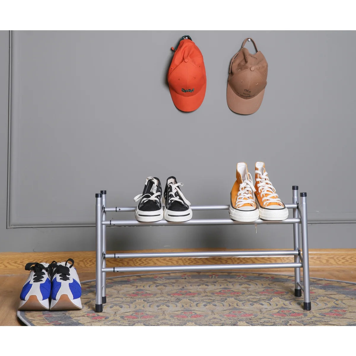 Silver - 2-Tier Expandable Shoe Rack | PIEX