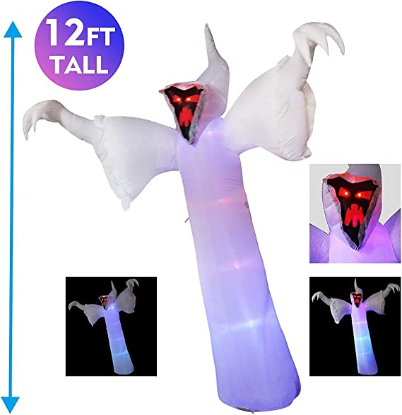 12 FT Tall Halloween Inflatable Narrow face Ghost | PIEX
