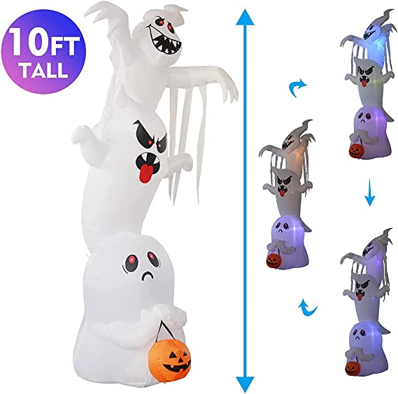 10ft Tall Halloween Inflatable Overlapping Ghost | PIEX
