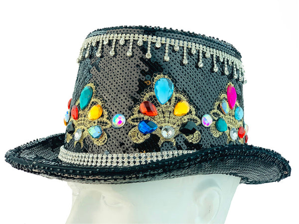 Burning man Hat top shy blue sequin hat | PIEX